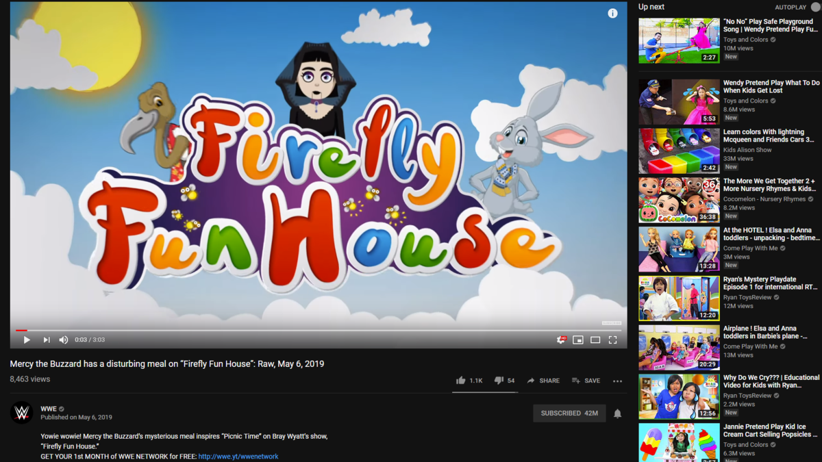 YouTube Is Very Confused By Bray Wyatt's Firefly Fun House