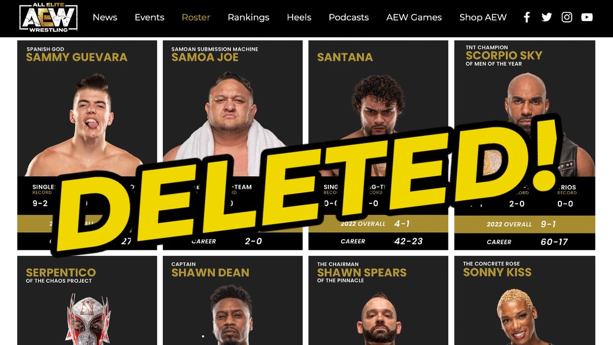 AEW Original Removed From Roster Page (UPDATED)